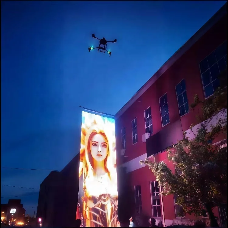 Lightweight Advertising Drone With LED Screen for Flying Digital ...
