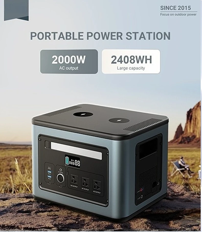 Electric Portable Lithium Battery Power Station With Inverter 2000w ...