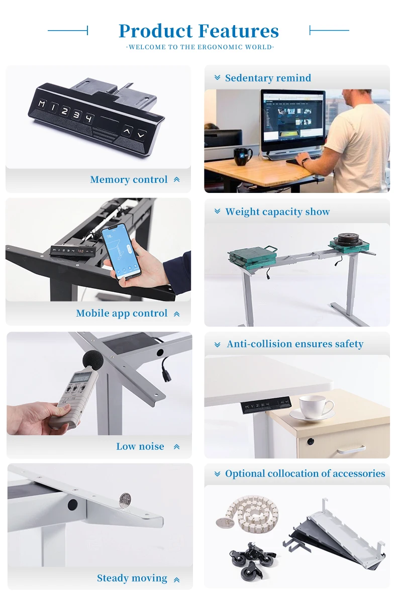 Standard Size Electric Adjustable Height Corner Computer Desk Console ...
