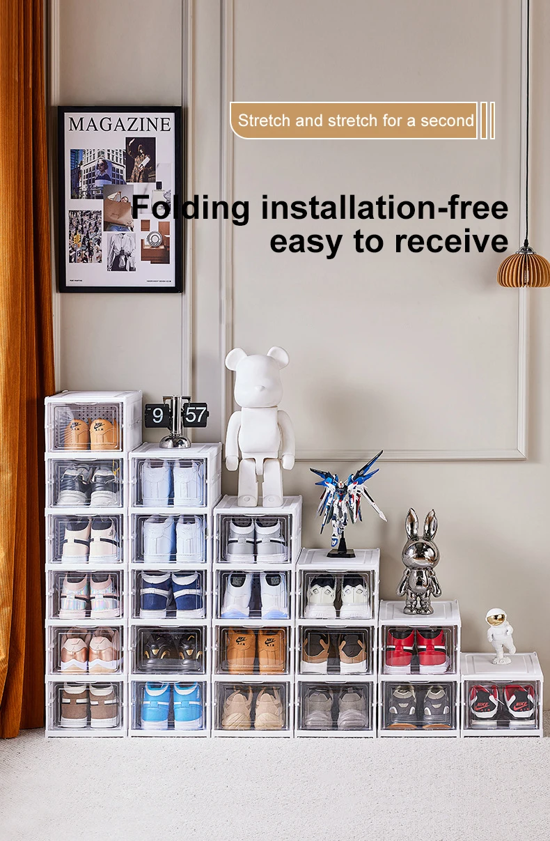 6 Layers Foldable Shoe Storage Boxes - Organize Efficiently