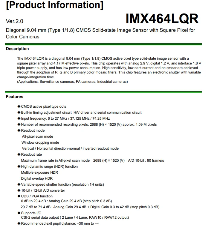 Drone Camera Module IMX464 4MP IR CUT Night Vision Camera MIPI NIR UAV ...