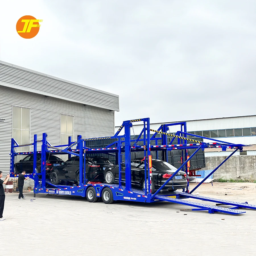 Car Hauler Truck And Trailer 2 Axle 3 Axle Car Carrier Trailer For ...