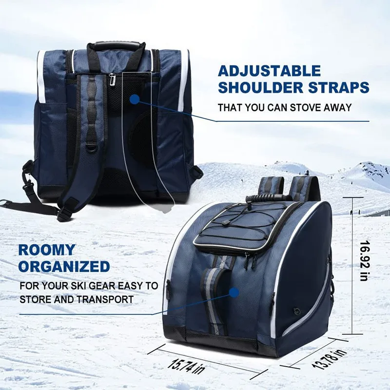 Foldable Waterproof Wet & Dry Separation Ski Backpack Snow Boots ...