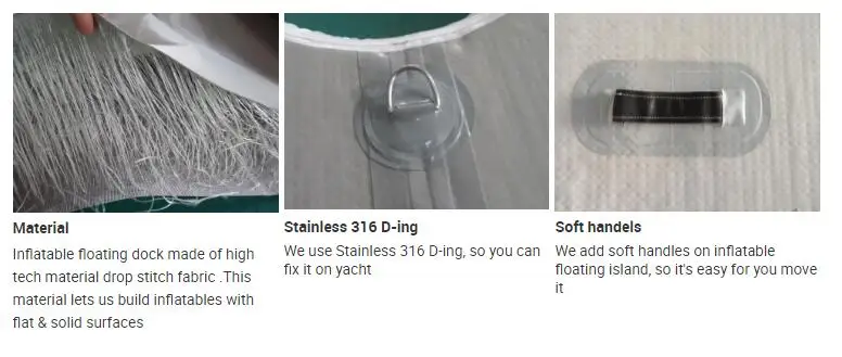 Drop Stitch Water Floating Pontoon Platform Inflatable Circular Mesh ...