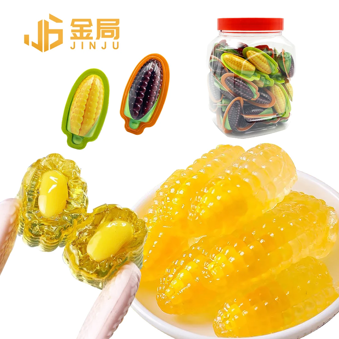 New Design Corn Shape Chews Gummy Candies Health Corn Jelly Gummy Candy ...