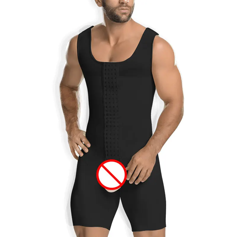 Seamless Open Crotch Men Shapewear Jumpsuit Bodysuit Slimming ...