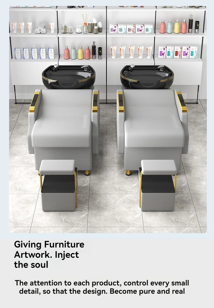 Modern Backwash Light Grey Color Professional Salon Shampoo Station ...