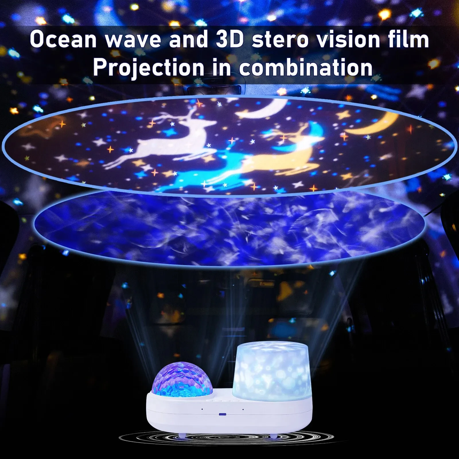 Dynamic 360 Degrees Ocean Starry Sky Galaxy Projection Light Children's ...