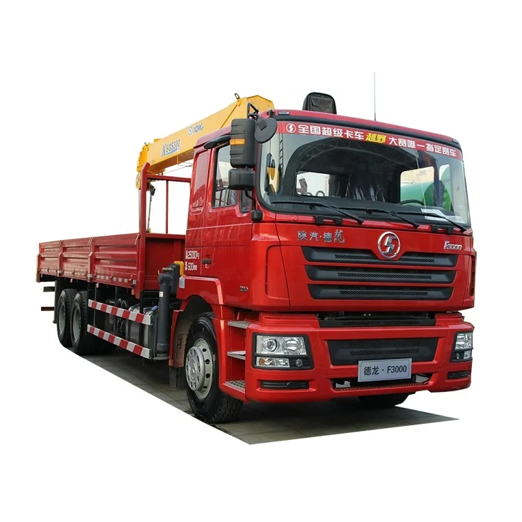 Shacman F3000 Cabin 10 Tons Loading Crane 14m Lift Boom With Cargo ...