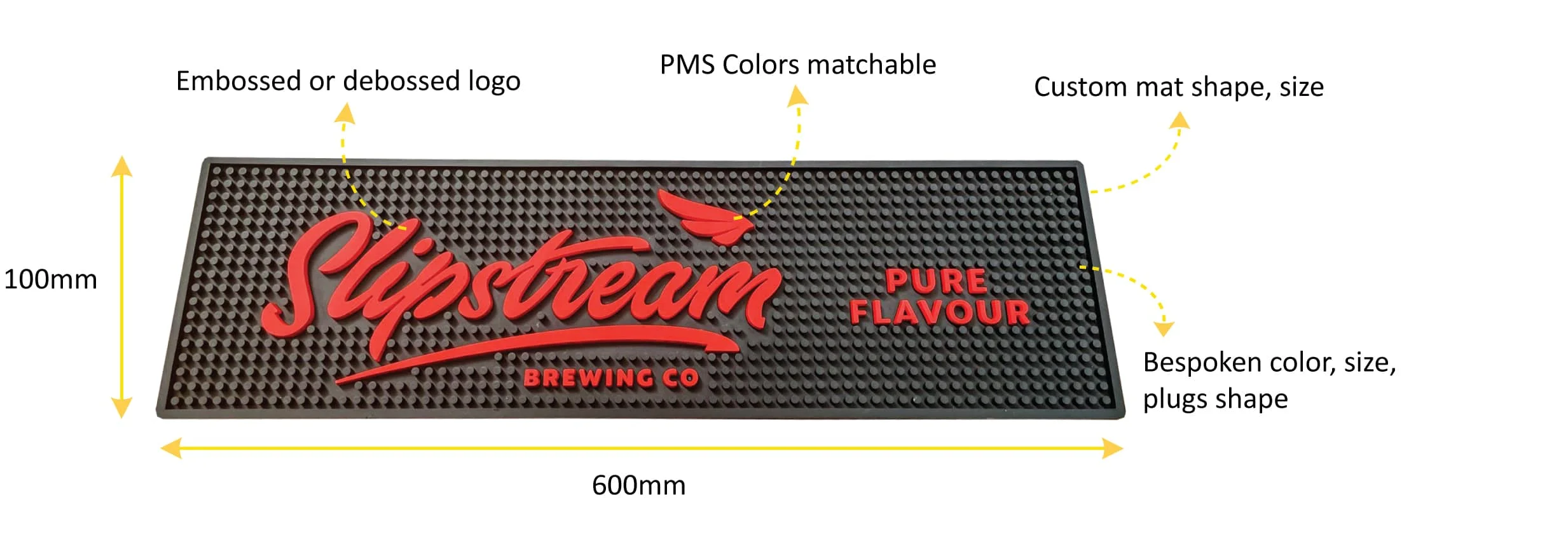 Anti-Slip OEM PVC Rubber Classic Bar Mats Personalized Rubber Bar ...