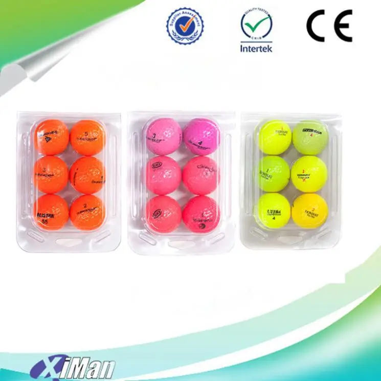 Custom Transparent Plastic Clamshell Blister Packaging for 12 Golf Balls
