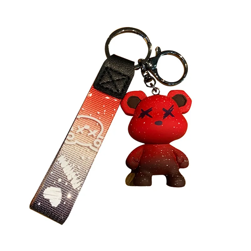 Creative Chameleon Violent Bear Resin Couple Accessories Car Keychain Pendants Charms Keyring ...