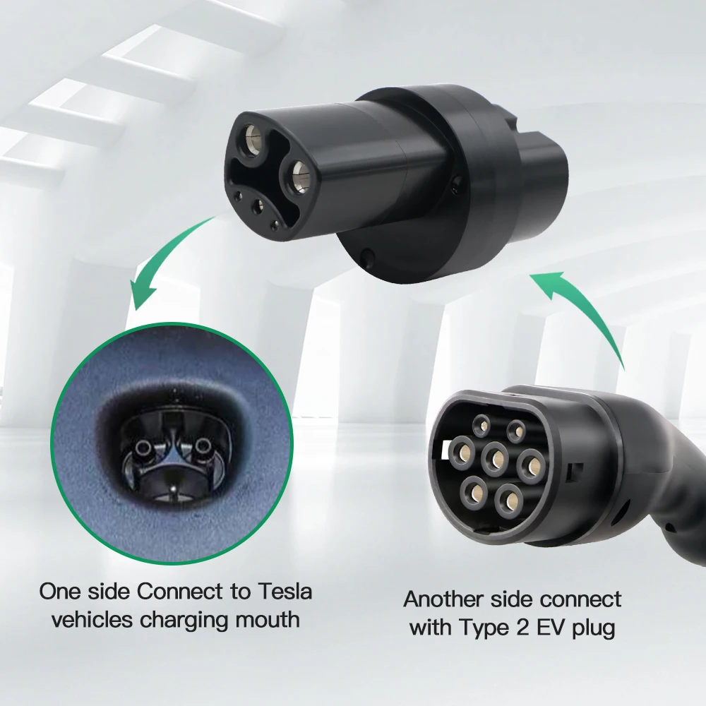 Portable EV Charger Type 2 Convertor to Tesla Charging Adapter EV Car ...