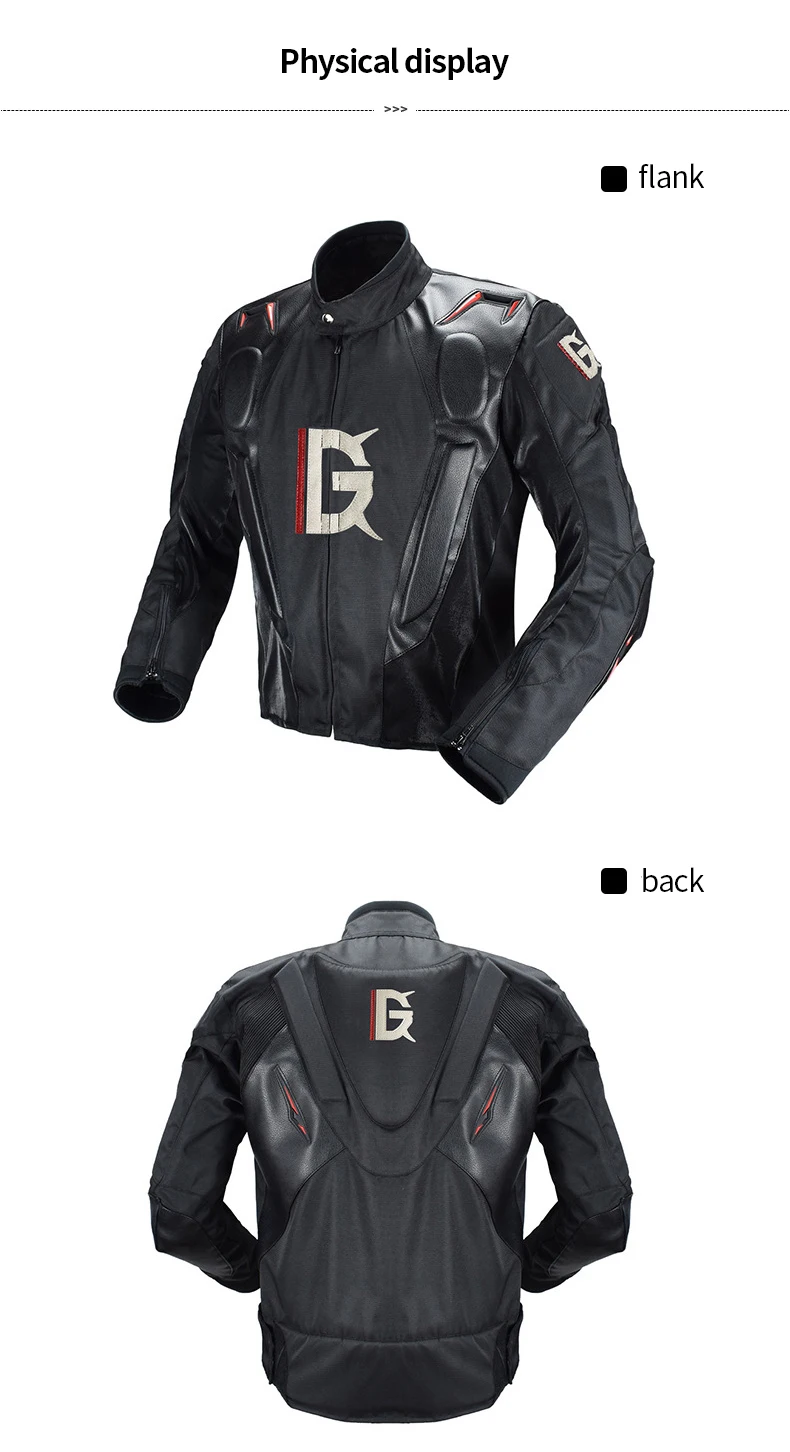GR Men PU Leather Motorcycle Riding Jacket Winter Keep Warm Motorbike ...