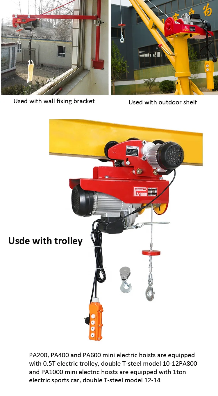 Overhead Engine Lift Winch Crane Lift 2200lbs Steel Electric Winch Wire ...