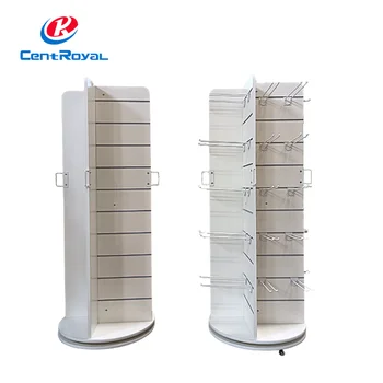 Custom Spinning Rotating Slatwall Wooden Hat Display Stand Floor ...