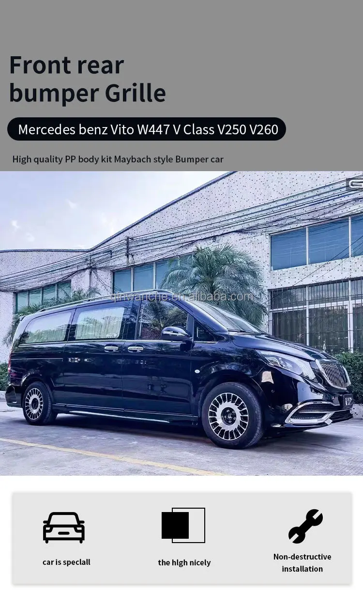 High Quality Pp Body Kit Maybach Style Bumper Car For Mercedes Benz ...