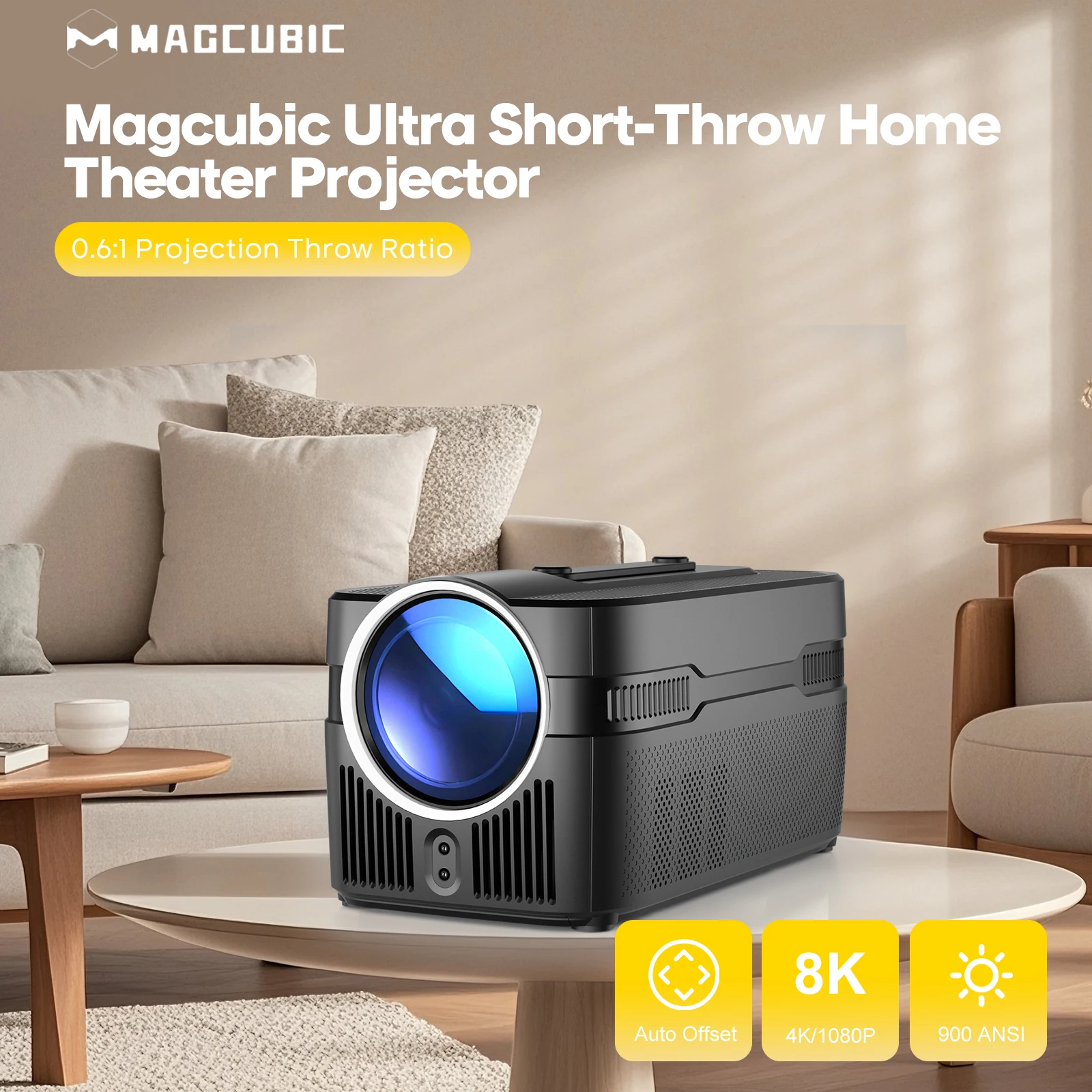 Magcubic Android 11 HY450C Short Throw Projector 1080p Video 4k Smart ...
