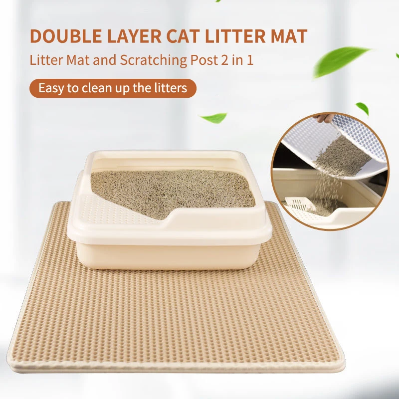 Easy Cleaning Portable Cat Sand Mat for Litter Box, Non-slip Foldable ...