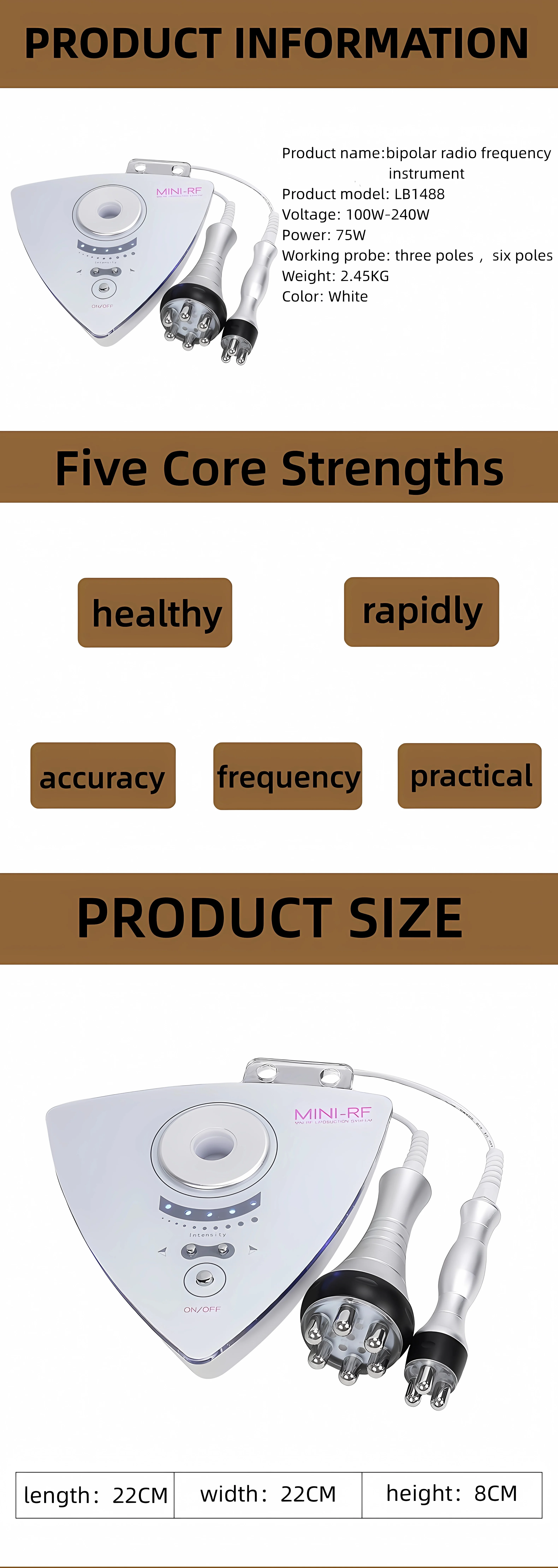 Bipolar Radiofrequency Instrument Household Electric Wave Firming Rejuvenation Lifting Face Eye ...