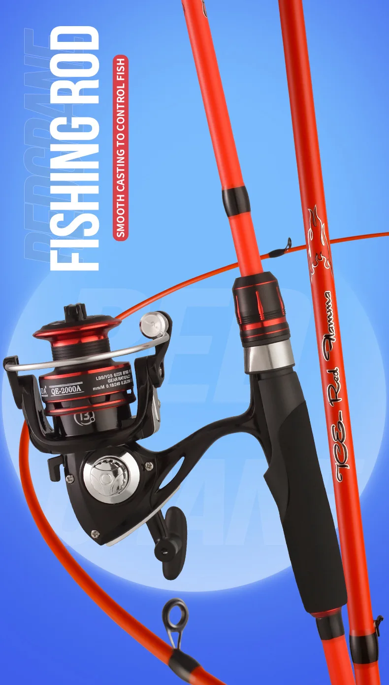 DN Fishing Rod and Reel Combo Full Kit 1.8m 2.1m Carbon Fishing Rod ...