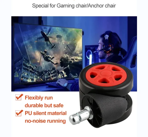 Oem Factory 2.5 Inch Caster 60mm Chair Casters Plastic Pa + Pu Edge ...