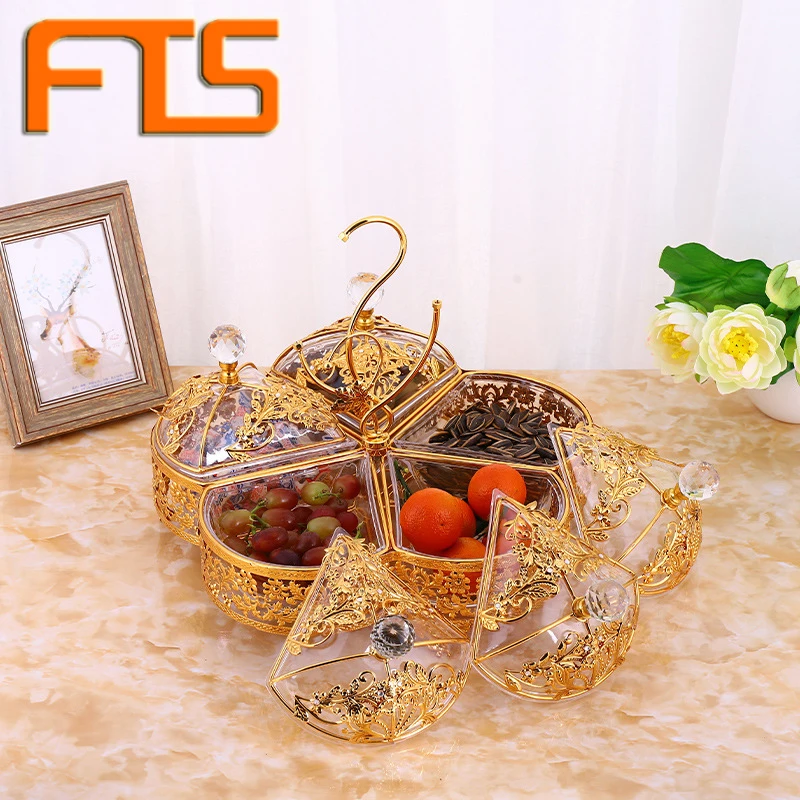 Fts Snack Tray Gold Food Storage Metal Wholesale Decor Set 5 ...