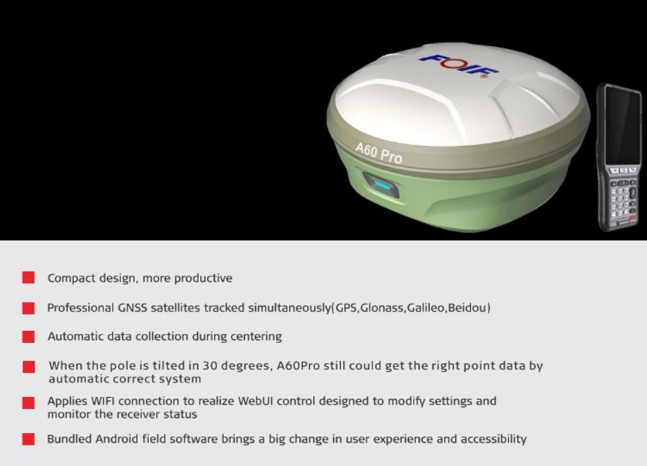Foif A60 Pro Gnss Rtk Professional Gnss Satellite Tracking 1408 ...