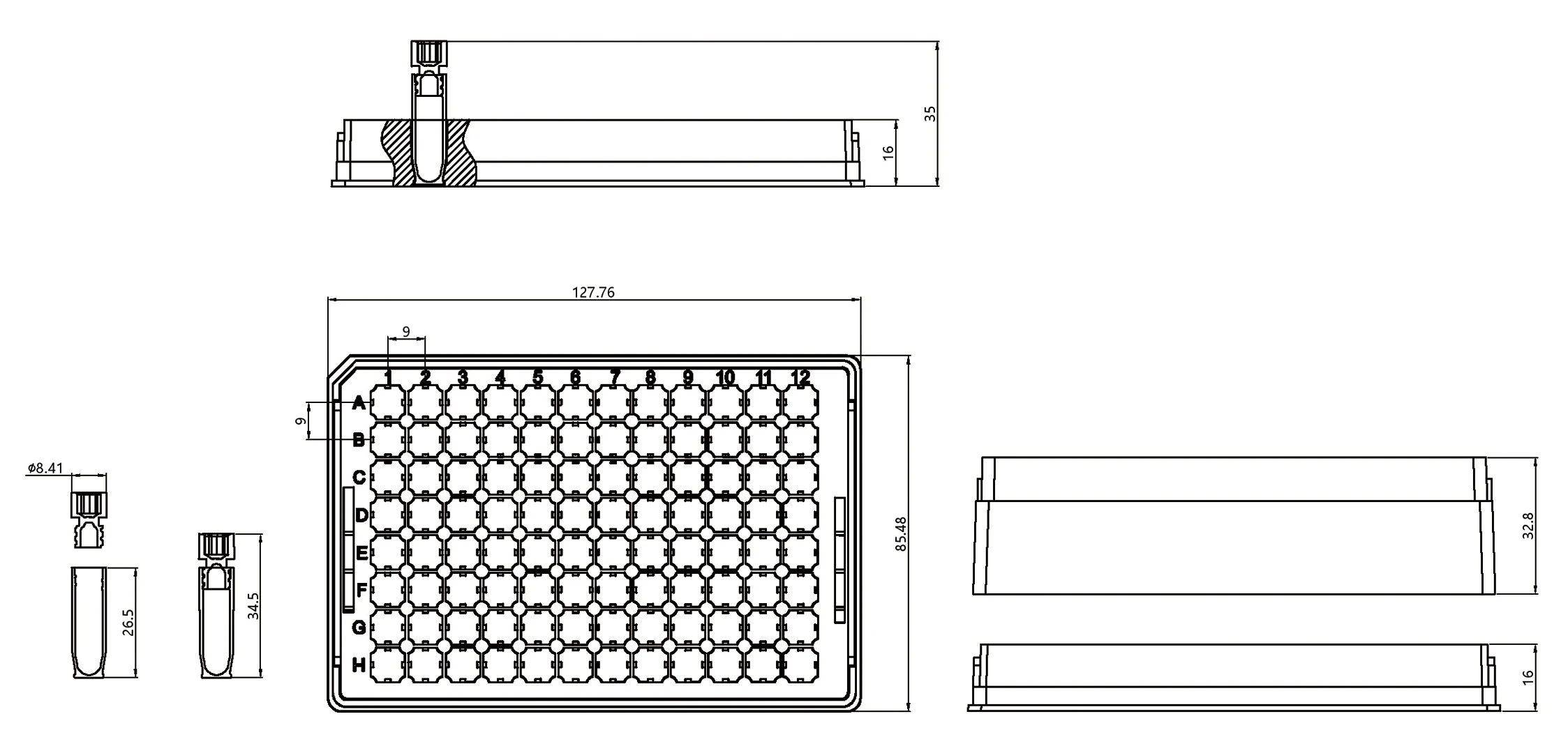 NADE 0.5ml Tetra-Code Internal Thread Screw Cap Tube