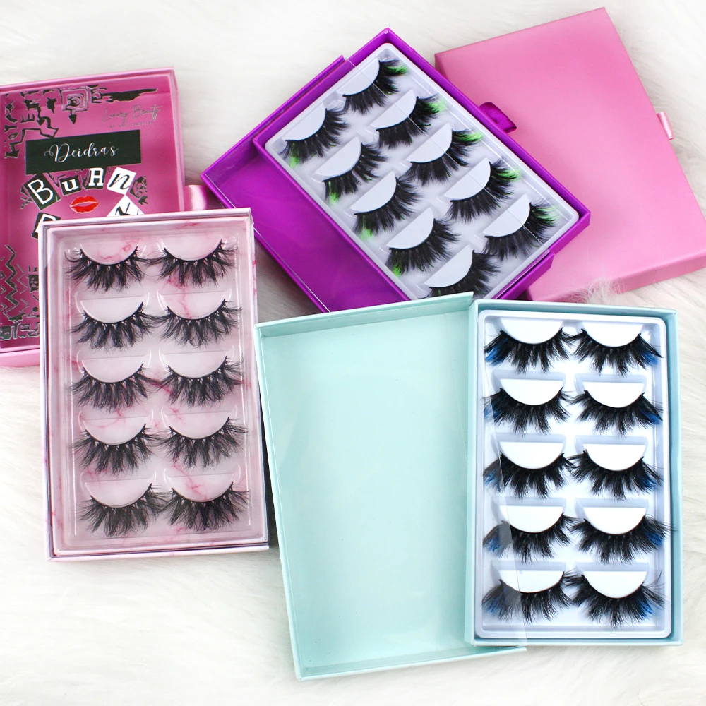 Sliding Drawer Pink Black Pvc Lash Box 5 Pairs False Eyelashes ...