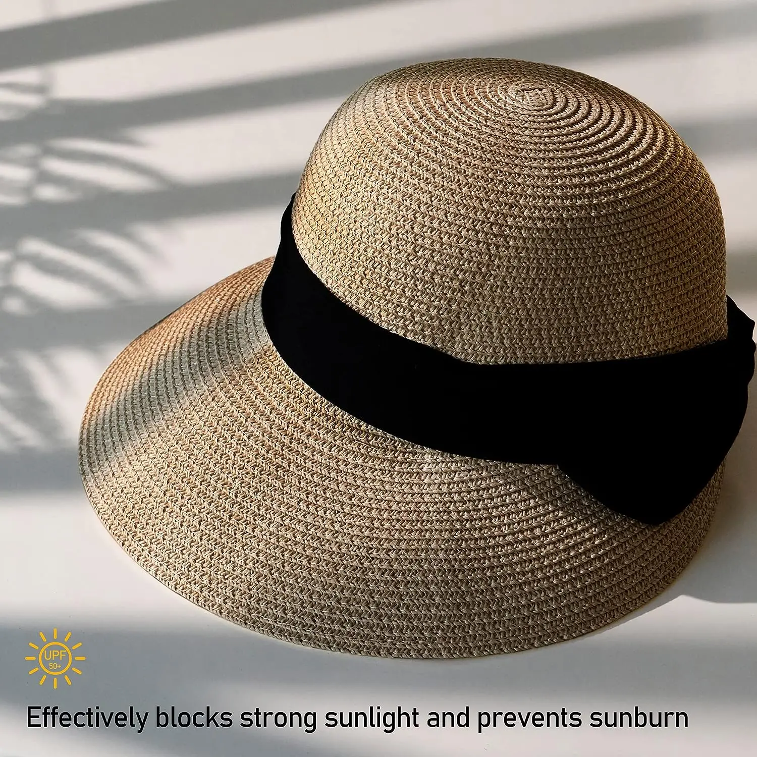 Ruimantike Wide Brim Straw Hat Women's Summer Beach Sun Hat Foldable ...
