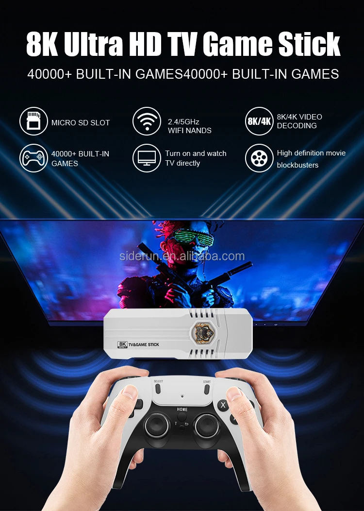 K8pro Game Stick Lite 4k Retro Video Game Console 3d 64gb Built In ...