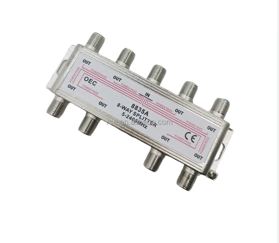 2-way 4-way 6-way 8-way Coax Cable Tv Splitter Indoor Catv Rf Splitter ...