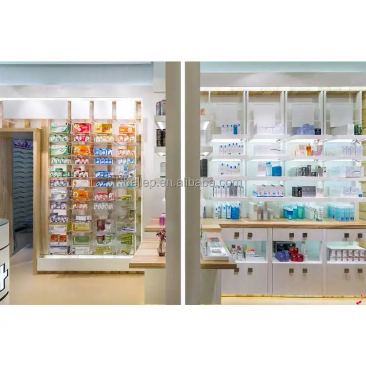 Pharmacy Shop Cash Counter Design Display Showcase Furniture for Retail ...