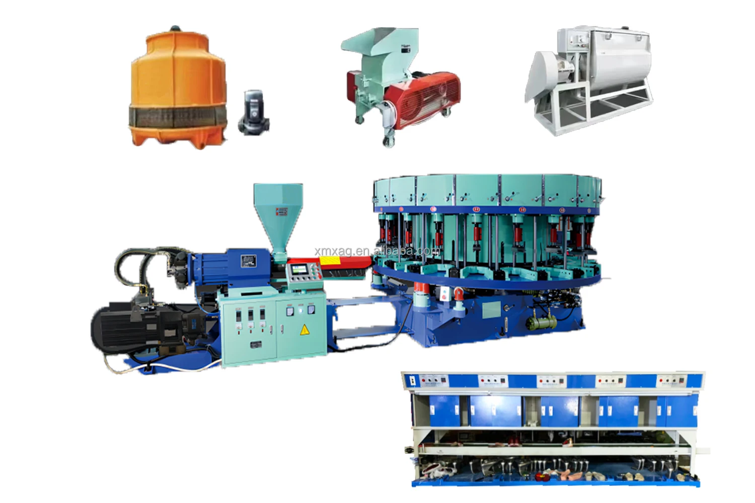 China Automatic Rotary Plastic Direct Injection Molding Machine for Shoes