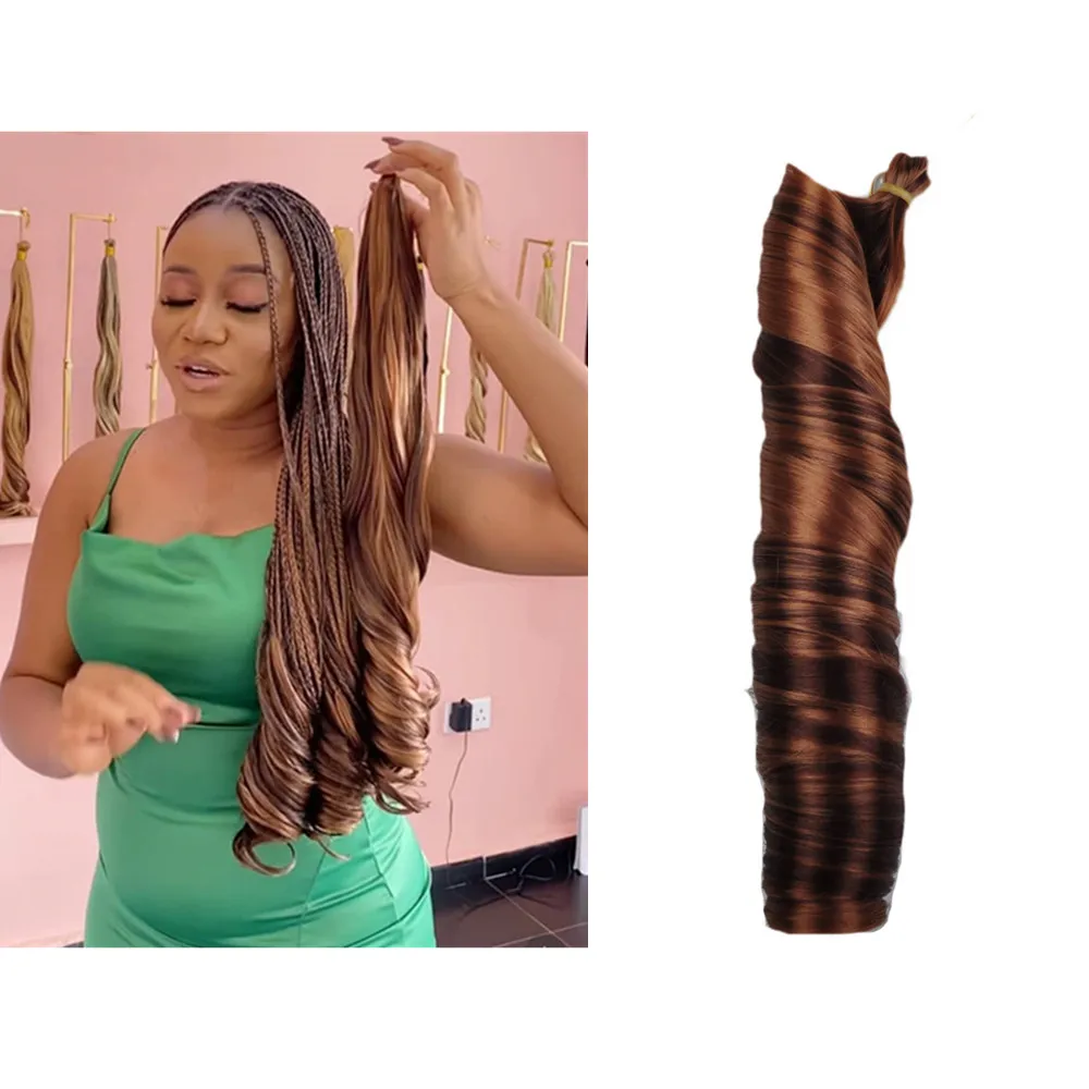 French Curls Synthetic Crochet Braid Hair Extensions Yaki Pony Style ...