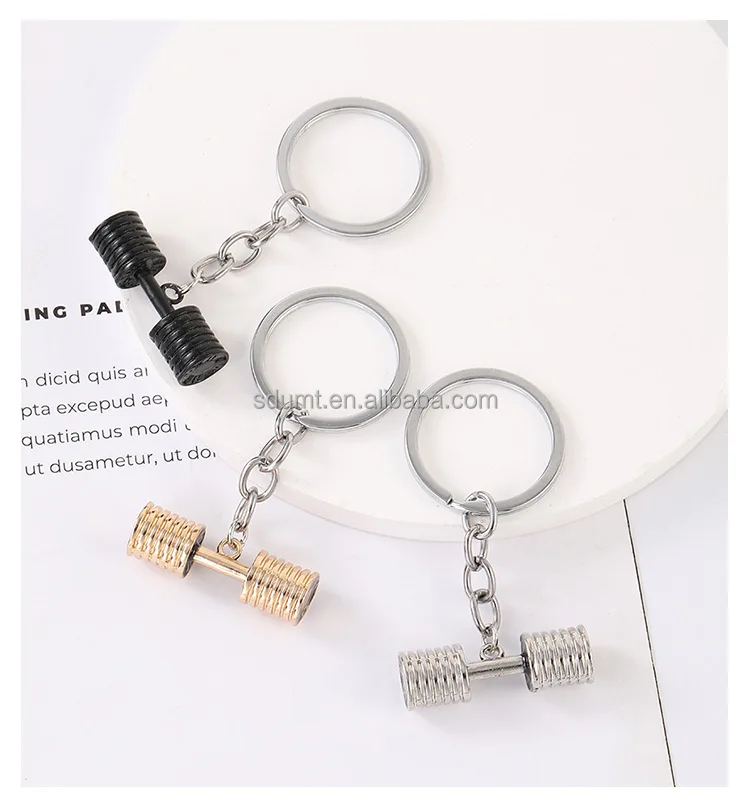 Metal Fitness Dumbbell Keychain Fashion Sports Key Chain - Buy Key ...
