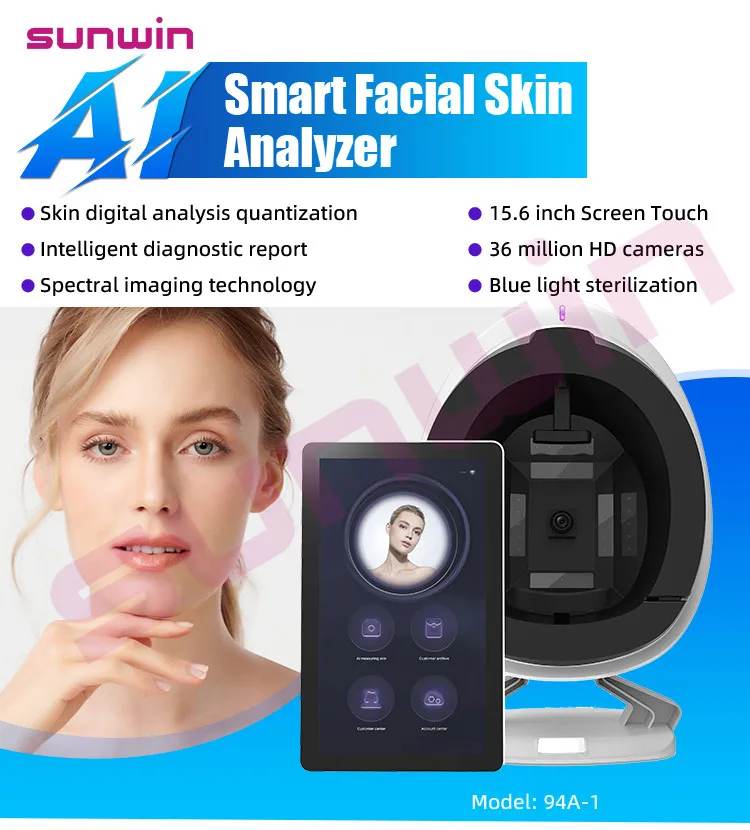 2024 Portable 3d AI Face Skin Analyzer System Facial Tester Scanner ...