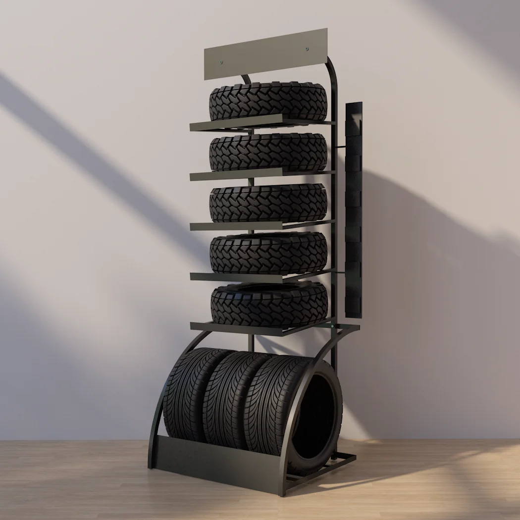 Custom Metal Auto Spare Parts Display Rack Stand for Durable Storage