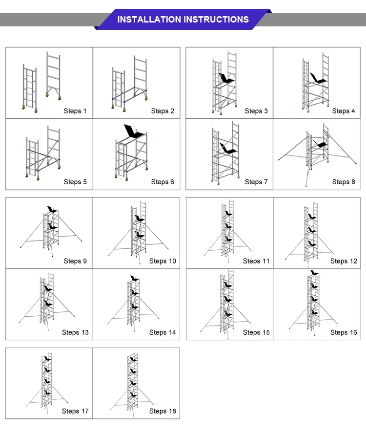 Aluminium Scaffolding Set Scaffold Aluminium Mobile Easy With Wheels 4m ...