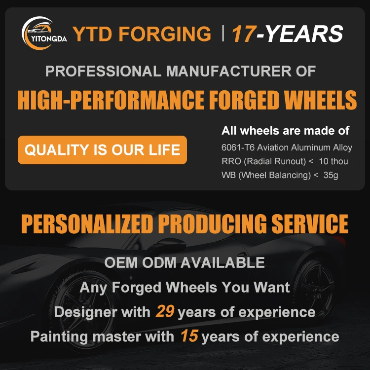 Ytd Hot Sale 2/3 Piece Forged Wheels Concave 5x114.3/100/130/112/120 18 ...