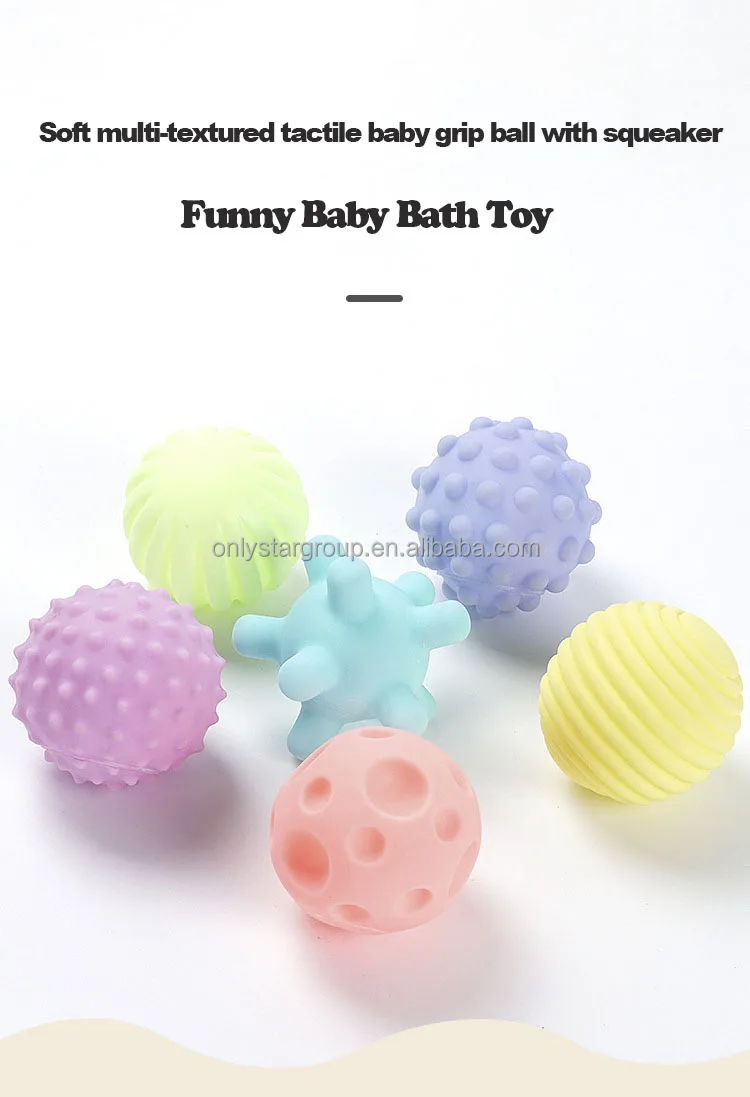 6 Pack Sensory Balls Spray Water Toy For Baby Kids Massage Soft ...