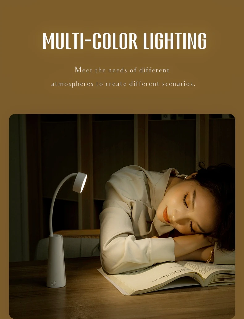 Modern Rechargeable Led Table Lamp With Flexible Arm Portable White ...