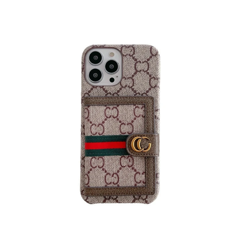 Luxury Designer Style Logo Phone Case with Leather Card Holder