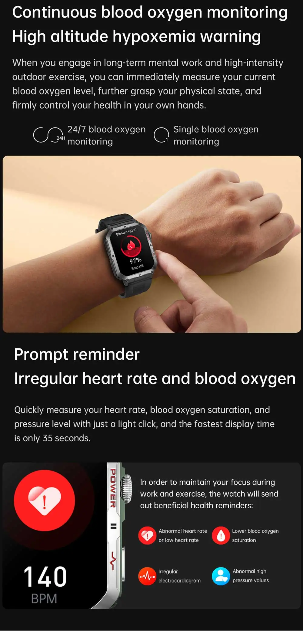 Oem Big Screen Stainless Steel Ecg Ppg Hrv Reloj Smart Watch For Men ...