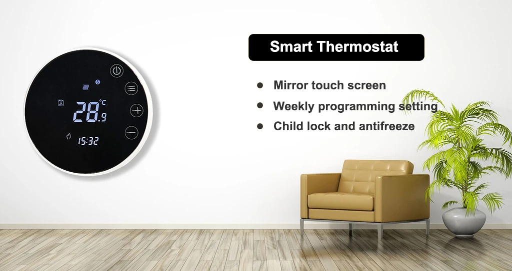 Round Touch Screen Thermostat - Smart and Programmable