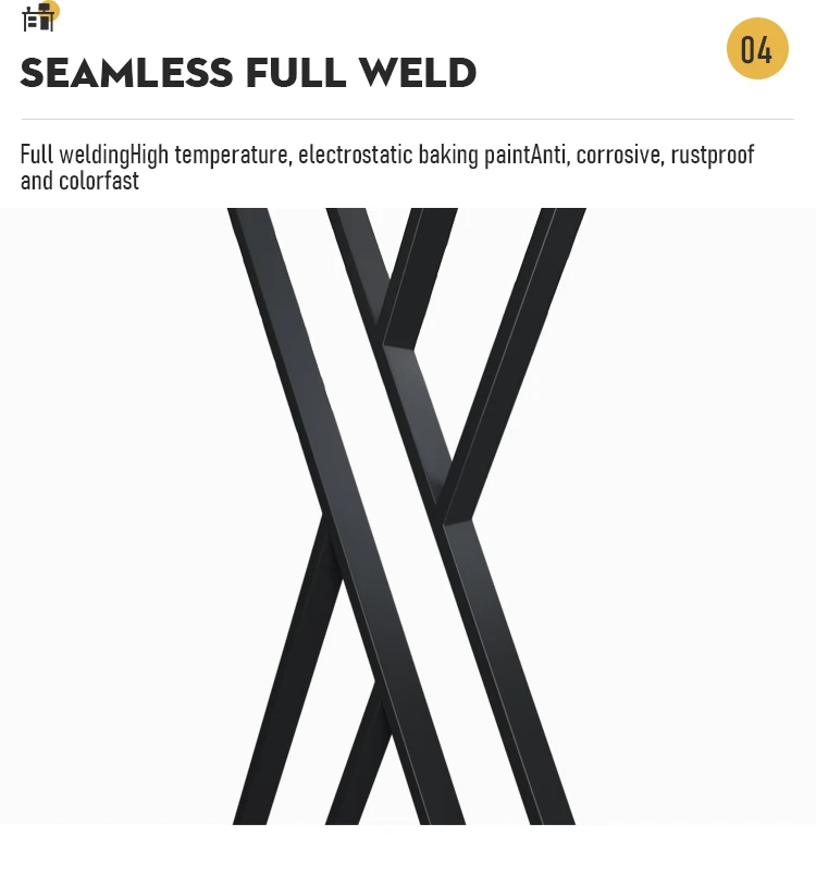 Industrial Black Square Tube X Shape Frame Metal Coffee Table Leg Diy ...