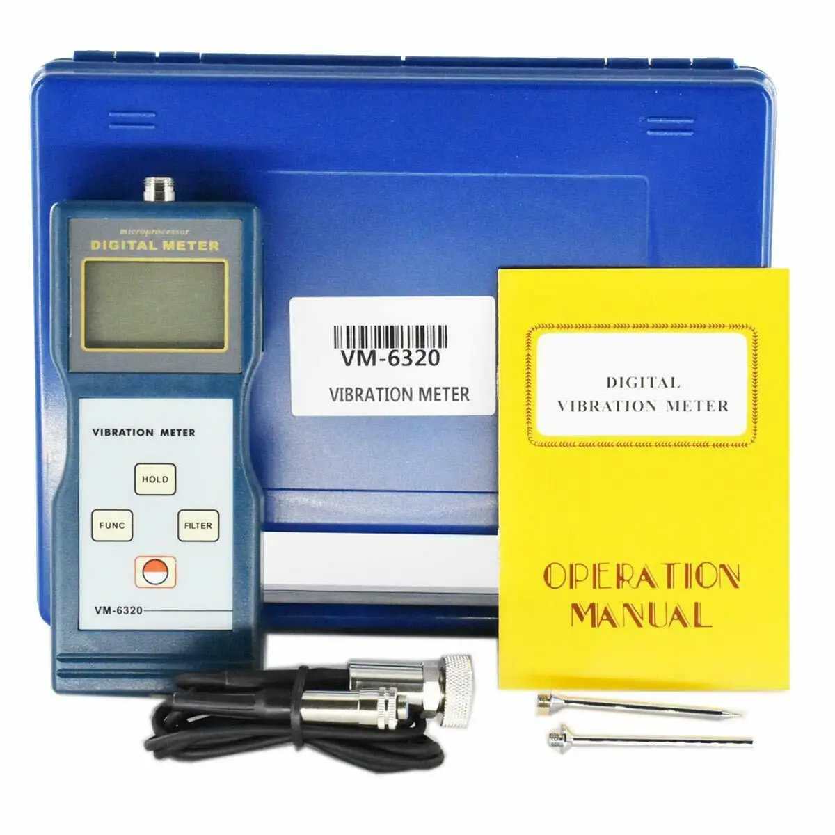 Vibration Meter Analyzer Vibrometer With Displacement 0.001 To 1.999mm ...
