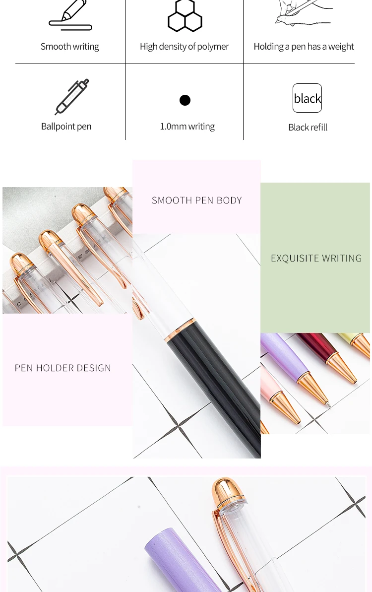 2021 Chunky Coarse Fat Empty Tube Ballpoint Pen Rose Gold DIY