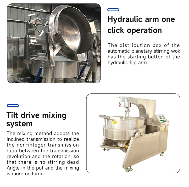 Industrial Volume Cooking Pot With Mixer Planet Stirring Frying Pan ...